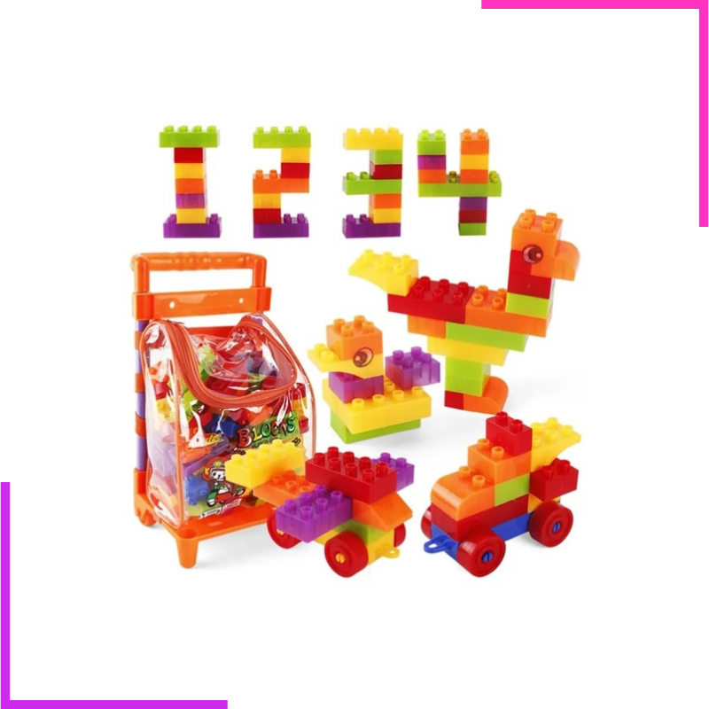 Sac Roulant Avec 96 Blocs De Construction| Bogui Store